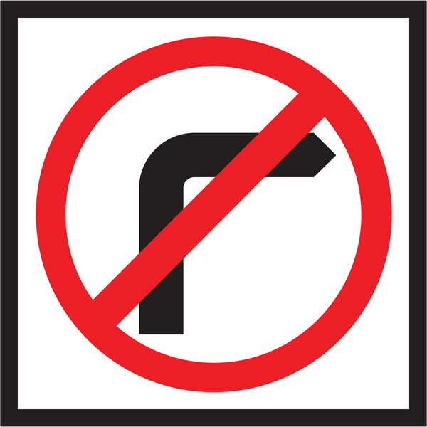 No Right Turn (RM2-6Ra) Multi-Message Sign | White CL400 Reflective 600 ...
