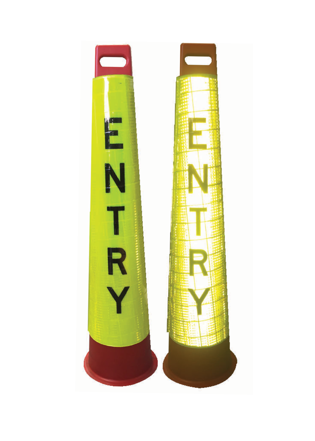Reflective Stackable Bollard Collars | Custom Safety Message Collars ...