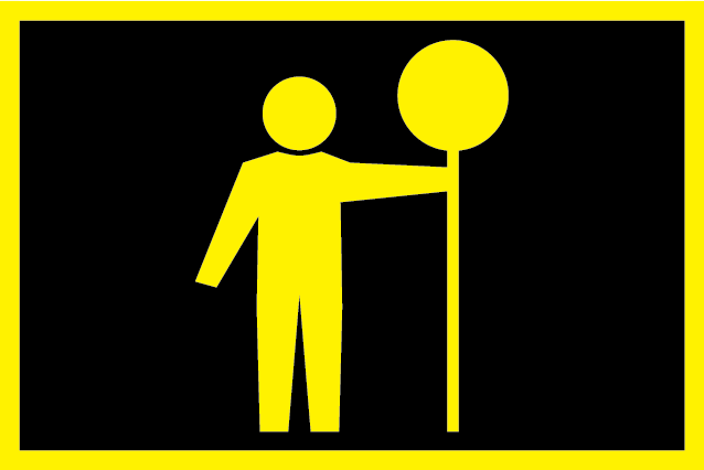 Traffic Controller Person Ahead Night Work (T1-200-3) Sign | Global ...