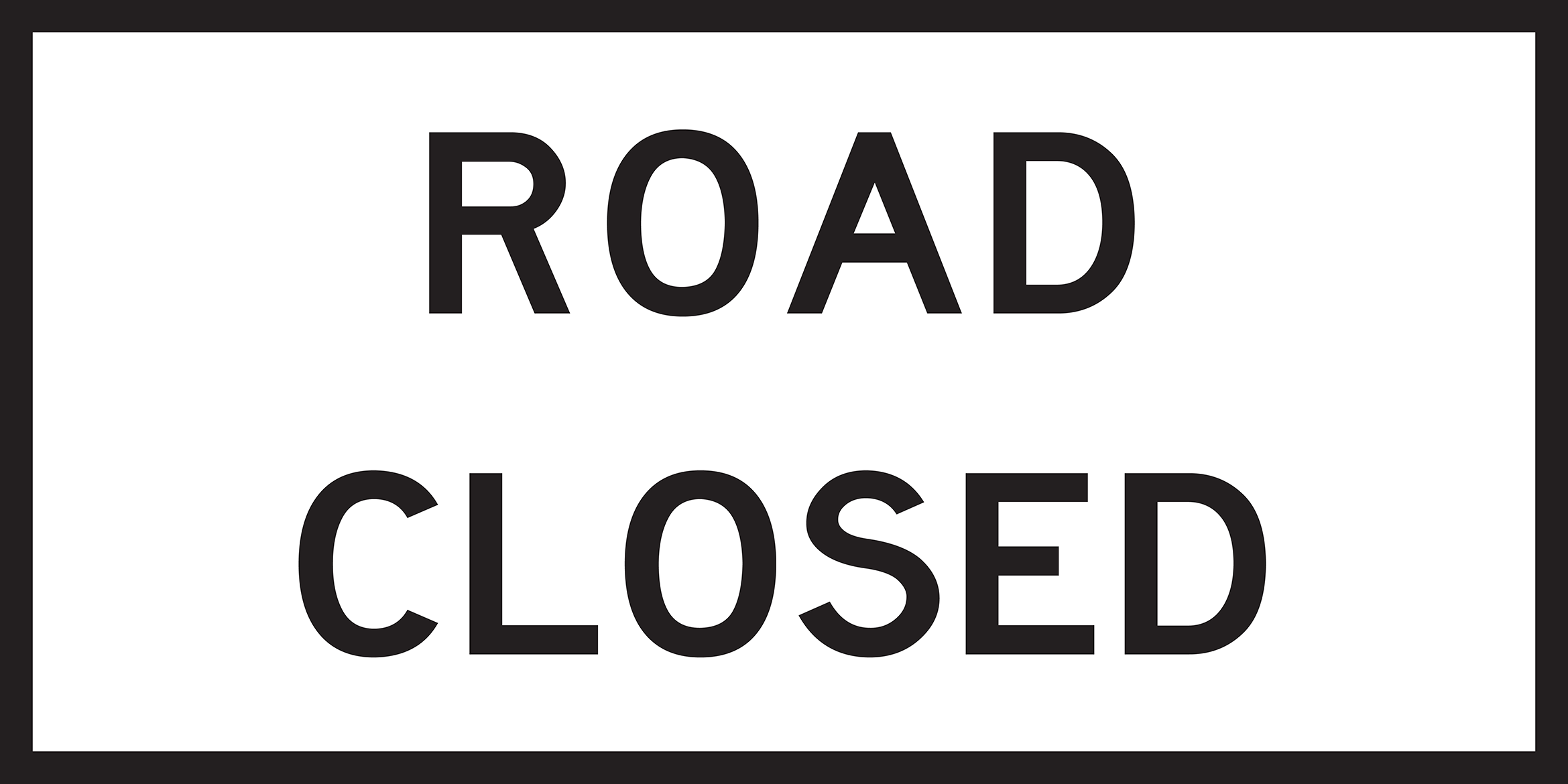 Road Closed (TC1475_3) Sign | Global Safety Industries – White CL400 ...