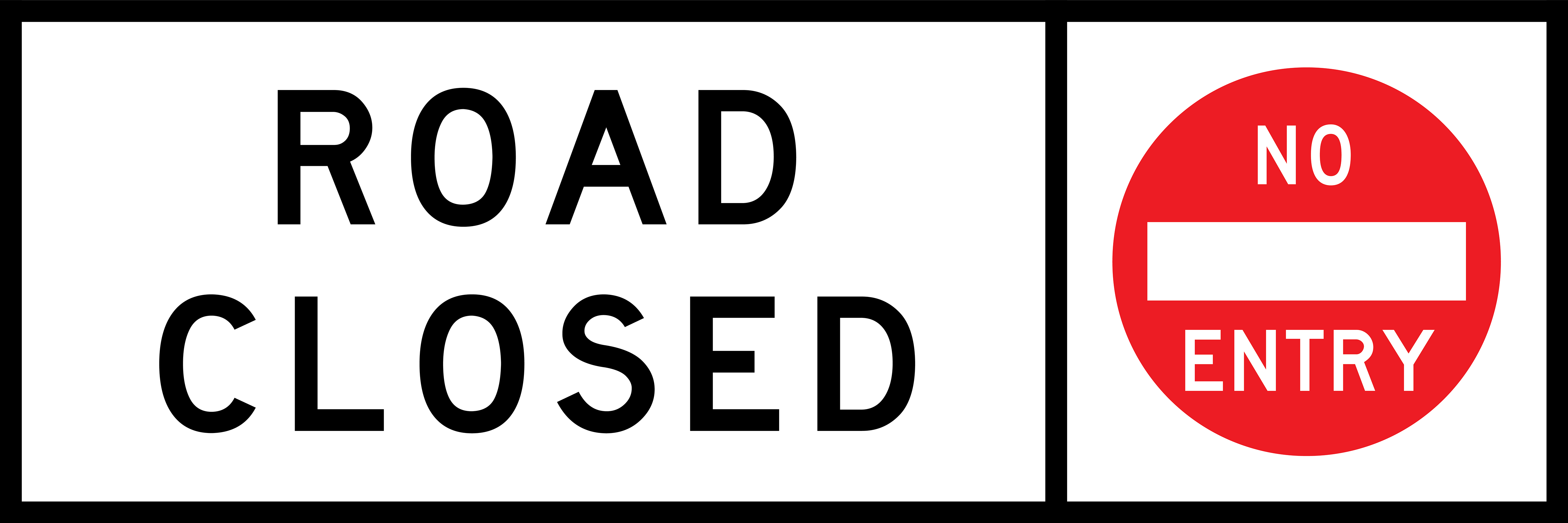 Road Closed No Entry (TC1982) Sign | Global Safety Industries – White ...